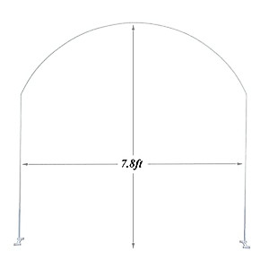 LANGXUN 7.8Ft Metal White Balloon Arch Kit, Semi-Circular Balloon Arch Stand with Water Bases for Wedding Bridal Baby Shower Birthday Party Supplies Decorations