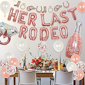 Western Bachelorette Party Decorations Her Last Rodeo Balloons Cowgirl Banner for Bridal Shower Wild West Party Supplies