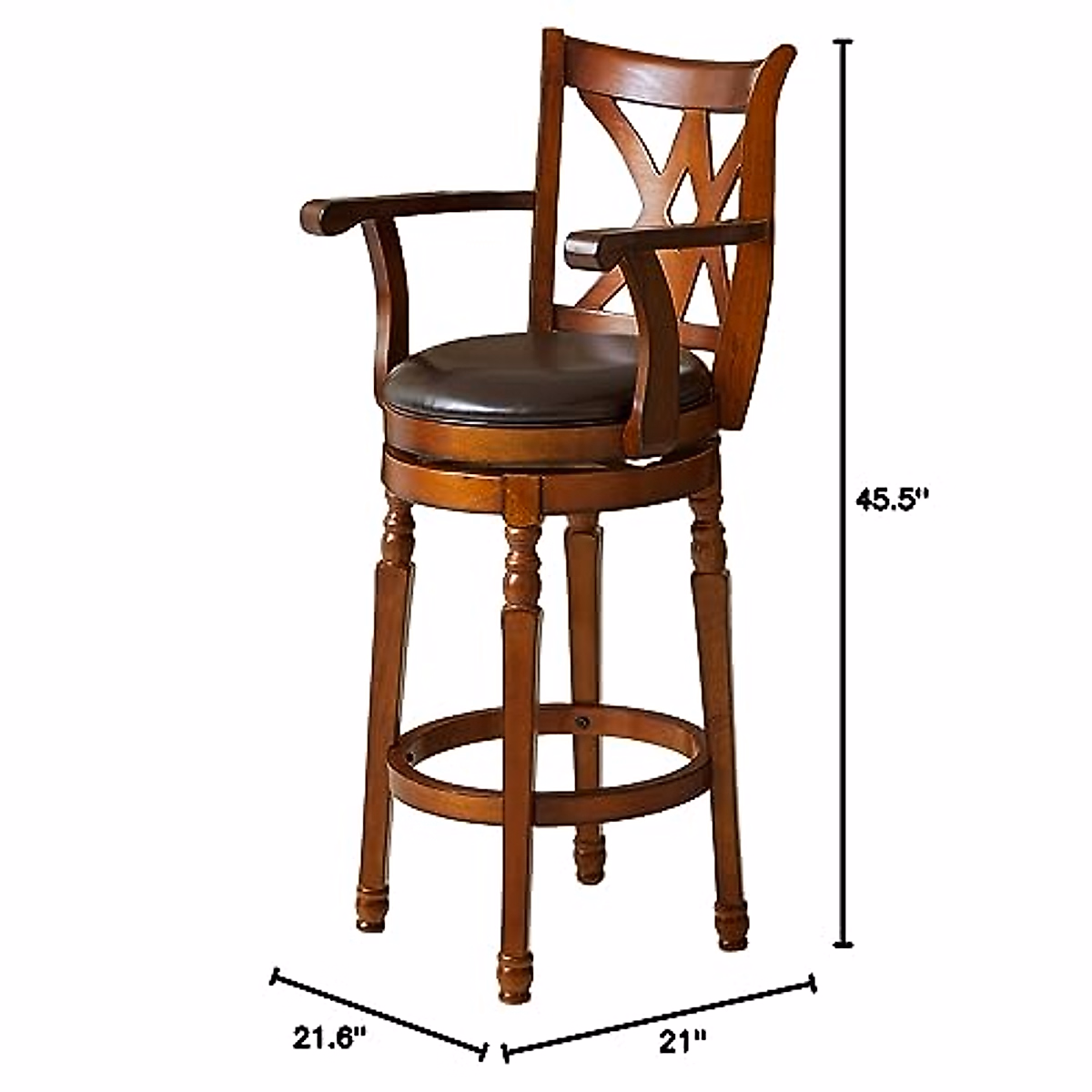 Christopher Knight Home Eclipse Armed Swivel Barstool, Chocolate Brown