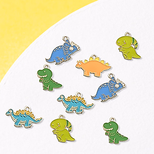 YYMSEN 25 Pcs Bracelet Earring Cartoon Dinosaur Charms Pendant Dinosaur Charms for DIY Bracelet Earring Necklace Keychain Jewelry Crafts Making