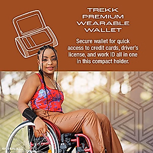 FLEXX ID TREKK Wearable Wallet with ID Badge Holder for Quick Hands-Free Access, Secure Wallet featuring 3 Card Slots & Convenient Zipper Pocket (Black, Textured Leather)