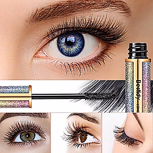 Bestidy 4D Silk Fiber Lash Mascara,Natural Waterproof Smudge-proof Mascara,Thickening Lengthening Mascara No Clumping, No Smudging Lasting All Day