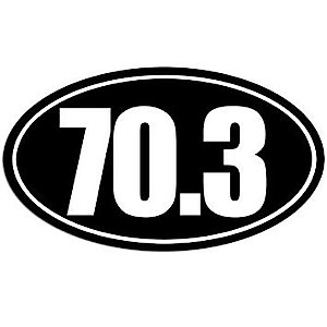 GHaynes Distributing MAGNET BLACK Oval 70.3 Half Triathlon (tri) Magnetic 3 x 5 inch