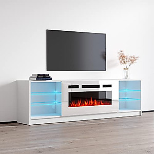 Boston WH01 Electric Fireplace Modern 79" TV Stand