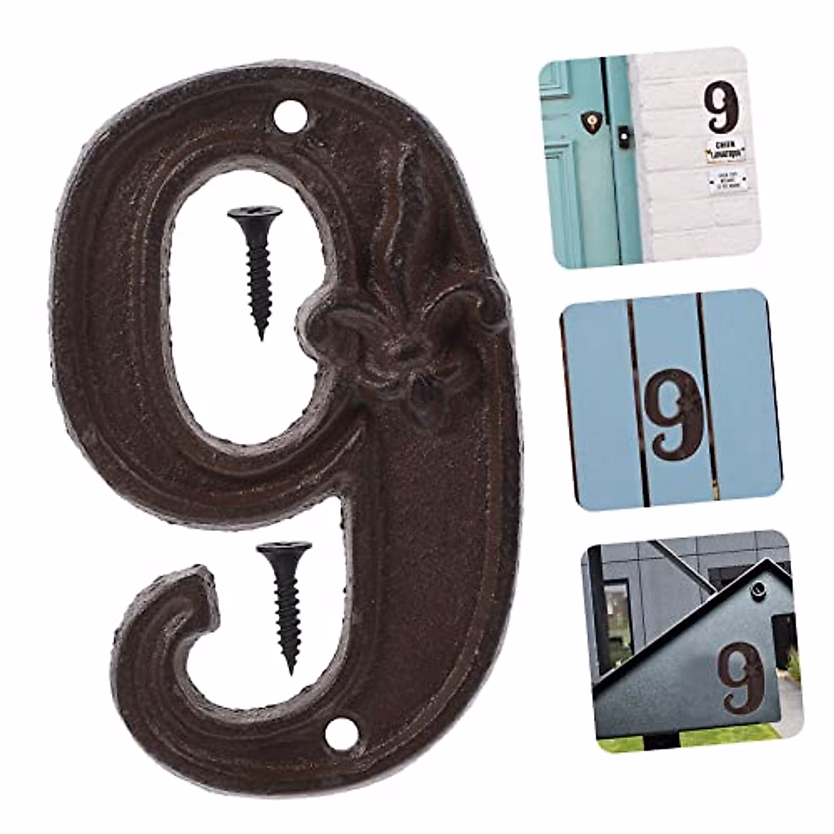 STOBOK 2pcs Cast Ironmetaldigital Door Number Signs Modern House Number Street Numbers House Sticker by Letter Numbers Stickers Digital Sign House Numbers Door Address Numbers House Signs