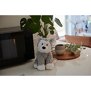 Warmies Plush Husky Microwavable Wheat Bag Scented with French Lavender, Hot or Cold Teddy for Relaxation and Warm Relief, Weighted Teddy Wheat Bag