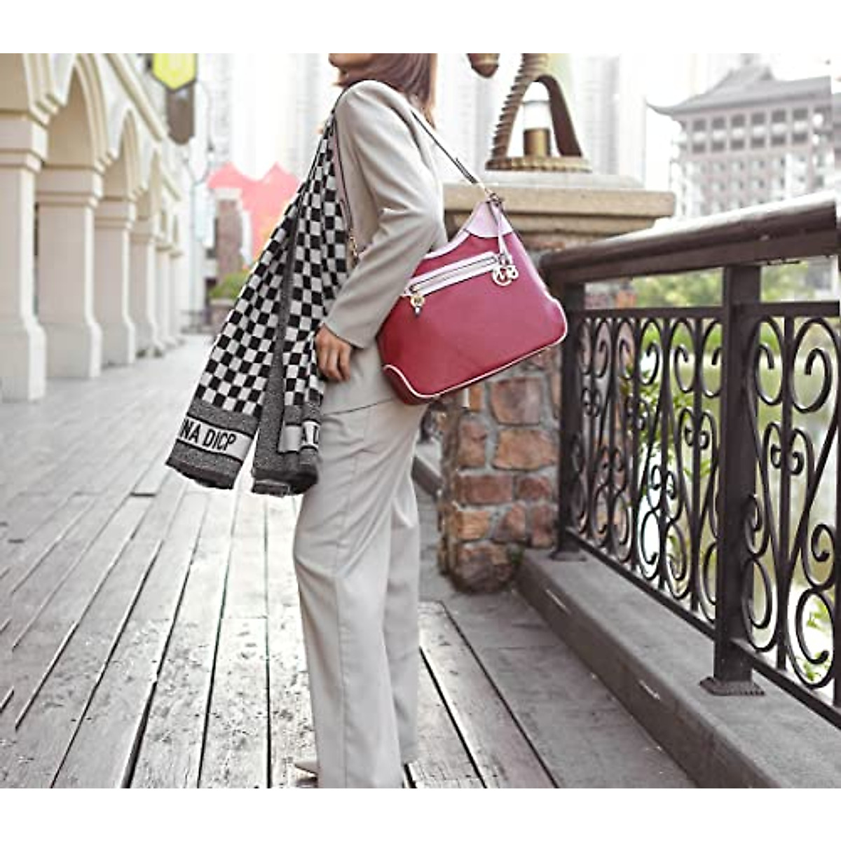 MKF Collection Shoulder Bag for Women,Top-Handle Hobo Bag Wristlet Wallet Purse