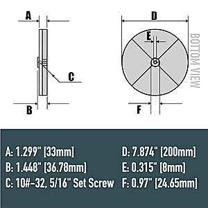 AMBITIONMOTOR 8" Spreader Spinner Disk Replacement Buyers 3013824 for ATVS15A UTVS16 with Set Screw