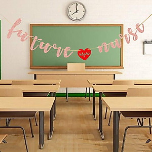 Talorine Glitter Future Nurse Banner for Nurse RN Grad - Finally Done College Graduation Party Bunting Decorations Supplies Rose Gold