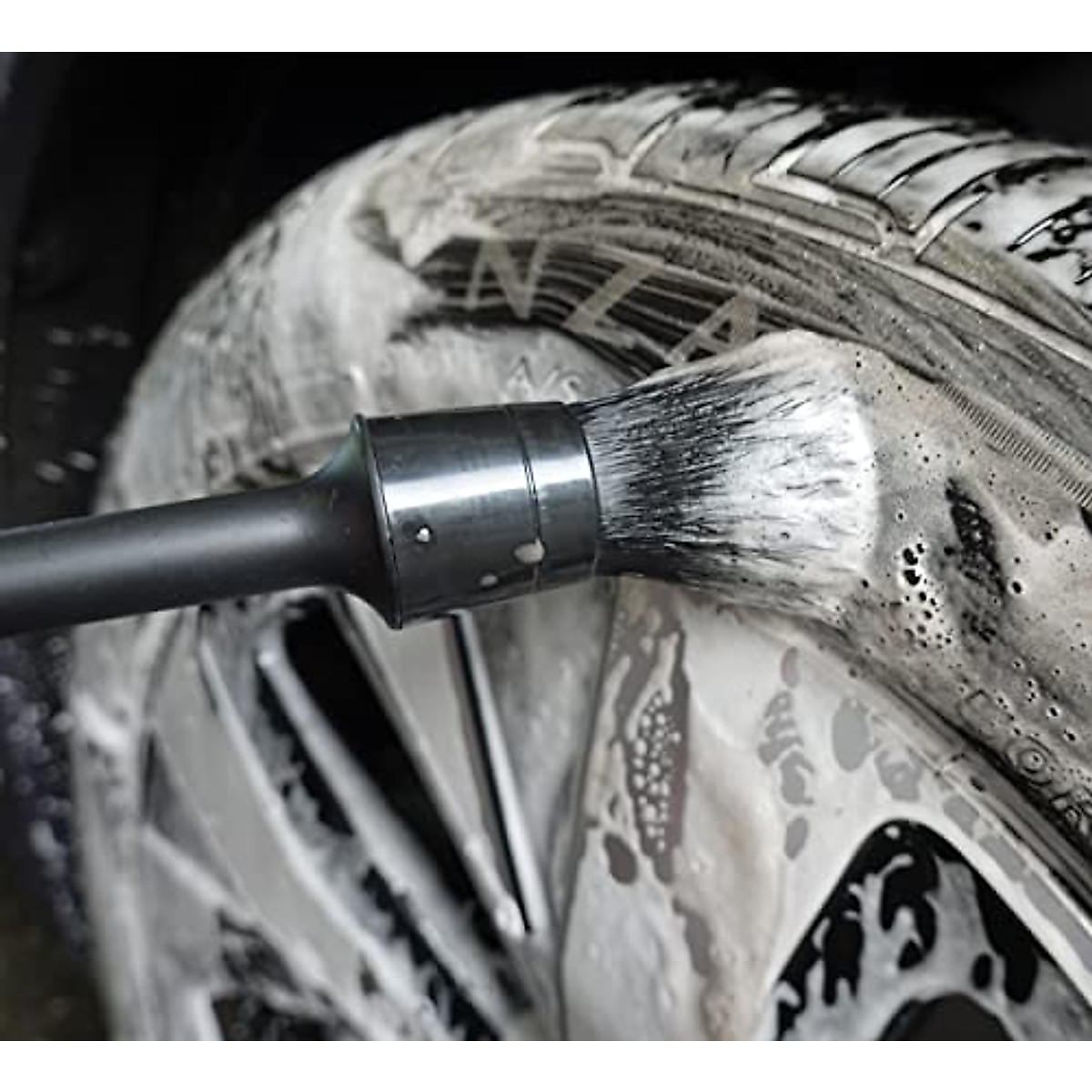 Detail Buddy Natural Boar Premium Heavy Duty Plastic Detailing Brush for Wheels, Interior, Leather, Trim - Set of 3 (Natural, Set of 3 - Plastic)