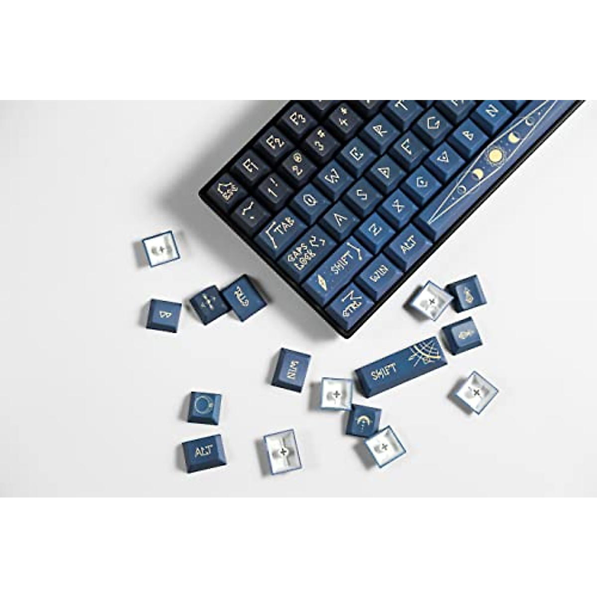 TRUSYO PBT Keycaps 145 Set for Star Spectrum, Five-Sided Thermal Sublimation, Original Height，61/87/98/104/108 Keys Suitable for Mechanical Keyboard(Keyboard not Included)