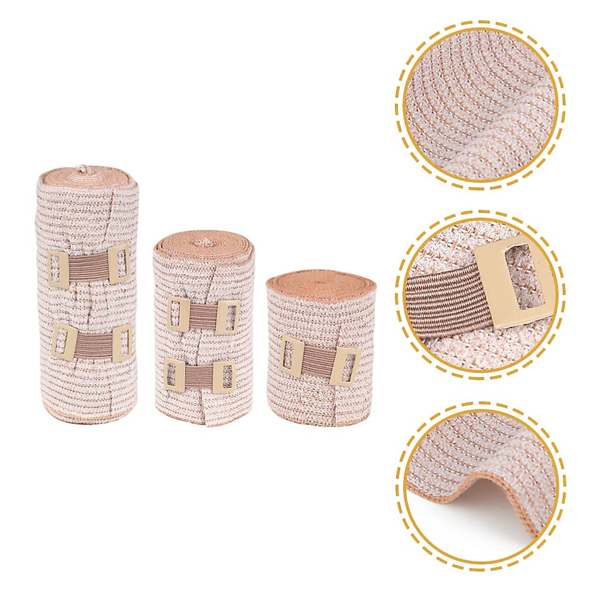 FOMIYES 3pcs Elastic Supplies Wrap Trans Tape Elastic Sports Tape Paper Tape Wrap Compression Thigh Wrap Compression Strap Elastic Fibers Stripe