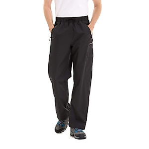 TRAILSIDE SUPPLY CO. Men's Snow Rain Pants Basic Insulated Workout Pants,Waterproof,Windproof Black 4XL