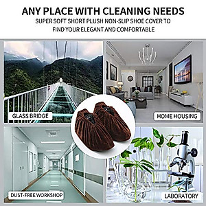 5 Pairs Reusable Non Slip Shoe Covers, Premium Soft Washable Thickened Boot Shoe Covers for Household, Office, Laboratory