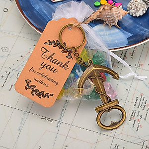 50pcs Anchor Keychain Bottle Opener Wedding Party Gift Decoration, Perfect for Birthday Party, Baby Shower Give Back Guest Gift, Nautical Themed Beer Opener Keychain