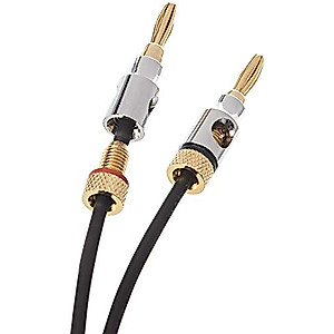 Amazon Basics 16AWG Speaker Cable Wire with Gold-Plated Banana Tip Plugs (4mm) - CL2 - 99.9% Oxygen Free - 6-Foot