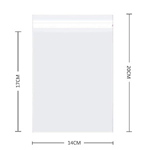 100 Pieces (5x7 Inch) Clear Plastic Bags for Packaging, Strong Packing Self Adhesive Cellophane Bag