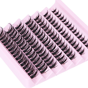 Goddvenus Individual Lashes 105pcs Anime Lashes Extension Manga Lash Clusters Wispy Eyelash Extension D Curl Eyelash Clusters Fluffy DIY Lash Extensions 14-16-18 Mixed Length
