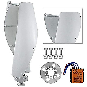 TBVECHI Wind Power Turbine Generator-400W 12V DC Vertical Wind Power Turbine Generator-White Wind Power with Charge Controller-Vertical Axis Wind Turbine with Low Speed Starting