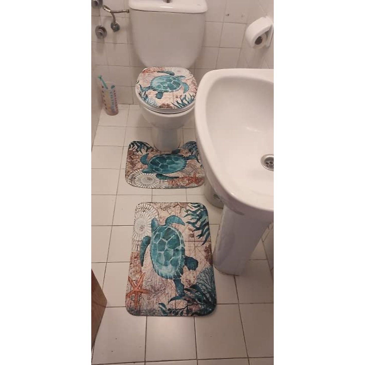 TYU Custom Bathroom Rugs Set， Print Your Pattern Custom Shower Curtain Perfume Bottle Cartoon Bath Curtain Polyester Fabric Waterproof with Hooks