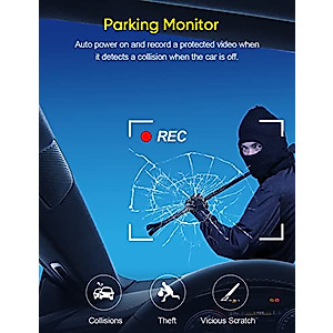 3 Channel Dash Cam Front and Rear Inside, 1080P Dash Camera for Cars, Dashcam Three Way Triple Car Camera with IR Night Vision, Loop Recording, G-Sensor, Parking Monitor, 24 Hours Recording