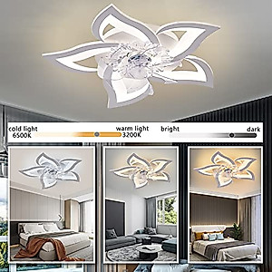 Bevenus Low Profile Ceiling Fan with Lights,110v Modern Dimmable Flower Shape Ceiling Light Fan with Remote Control/app Control,Timing 3 Gear Speeds Fan Ceiling Lamp.