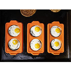 Blackstone 5600 Silicone Egg & Omelet Ring (Set of 3) for Breakfast, Non Stick Food Grade Round Egg Cooking Shapers Ring Mold for Pancake, Patties & English Muffin – Portable Griddle Accessories