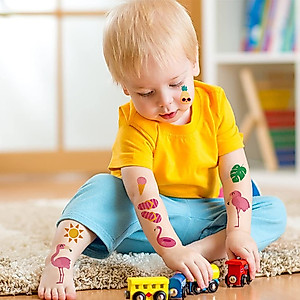 WENSHEN Cartoon Tattoos 10Sheet Animal Temporary Tattoo Fake Tattoos Vinyl Waterproof Party Favors for Kids Teens Adult Birthday, 4.7x3 Inch (Pack of 10)