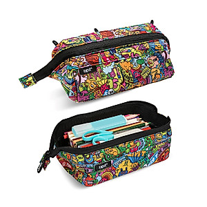 ZIPIT Lenny Pencil Case | Large Capacity Pencil Pouch | Pencil Bag for School, College and Office (Colorful)