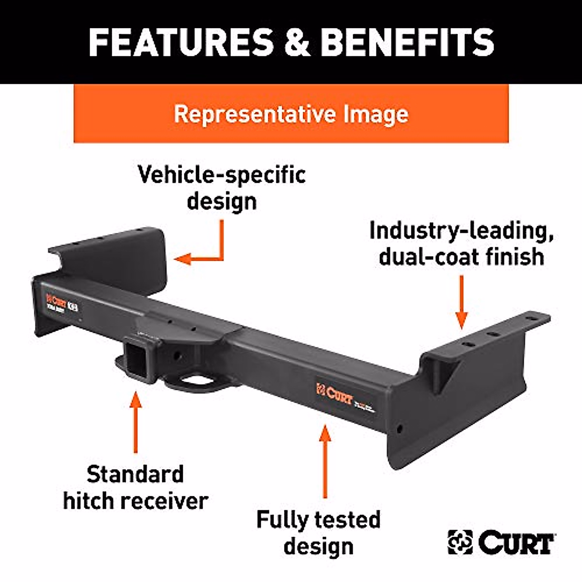CURT 15318 Xtra Duty Class 5 Trailer Hitch, 2-In Receiver, Compatible with Select Dodge Ram 2500, 3500