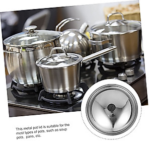 FELTECHELECTR Stainless Steel Round Pot Lid for Frying Pan for Pots and Pans Universal Fit for Cooking Needs Essential Cookware Accessory