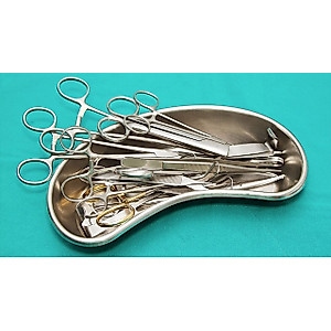 Bosky Stainless Steel Large Kidney Tray 12" inch Emesis Basin 40 oz Reusable Metal Kidney Bowl Dish for Solid dressings