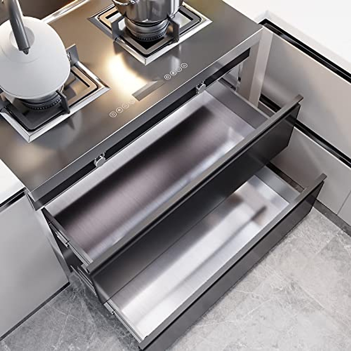 VEELIKE 15.7''x236'' Stainless Steel Contact Paper for Appliances Heat Resistant Self Adhesive Wallpaper Peel and Stick for Dishwasher Refrigerator Washing Machine Oven door Countertop Metal Furniture