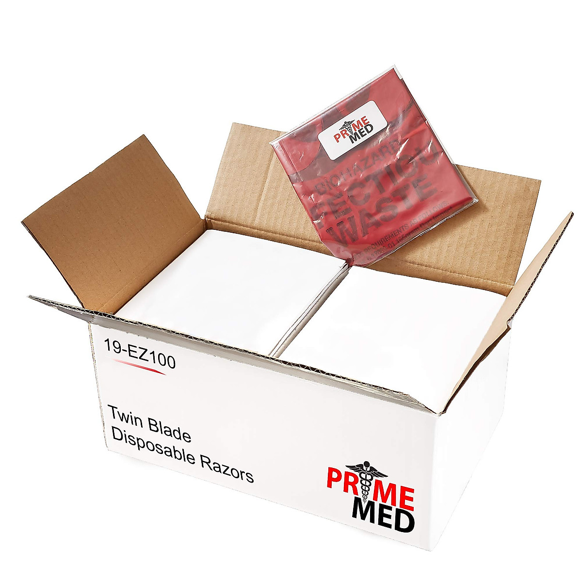 PrimeMed Biobag with 100 Disposable Twin Blade Razors at Bottom Pricing…