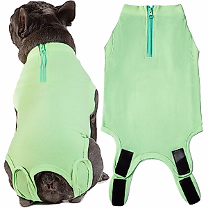Wabdhaly Dog Surgery Recovery Suit for Female Spay,Puppy Surgical Recovery Zip Up Suit,Anti-Licking Bodysuit for Abdominal Wounds,Cone Alternative Recovery Blank Suit for Dogs