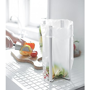 YAMAZAKI home 6784 Kitchen Multi Eco Stand-Multifunctional Plastic Bag Holder, One Size, White