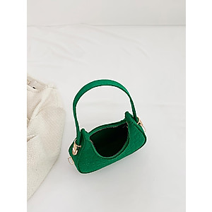 Verdusa Women's Crocodile Embossed Felt Faux Leather Shoulder Hobo Bag Green One Size