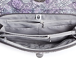 Baggallini Women's Calais Crossbody Bag, Blush Python