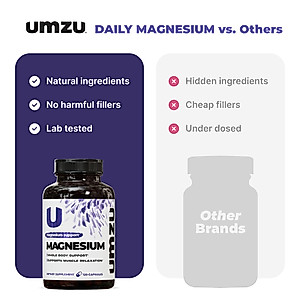 UMZU Daily Magnesium | Potent Bioavailable Magnesium Complex for Healthy Metabolism, Sustained Energy, Exercise Performance & Sleep Support (30 Day Supply | 120 Capsules)
