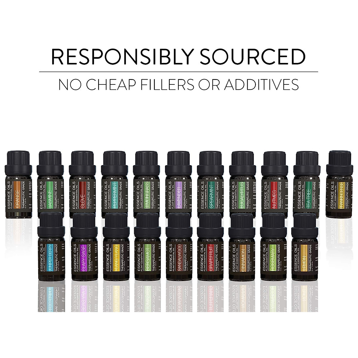 Aromatherapy Essential Oil Diffuser Gift Set - 400ml Ultrasonic Diffuser with 20 Essential Plant Oils - 4 Timer & 7 Ambient Light Settings - Therapeutic Grade