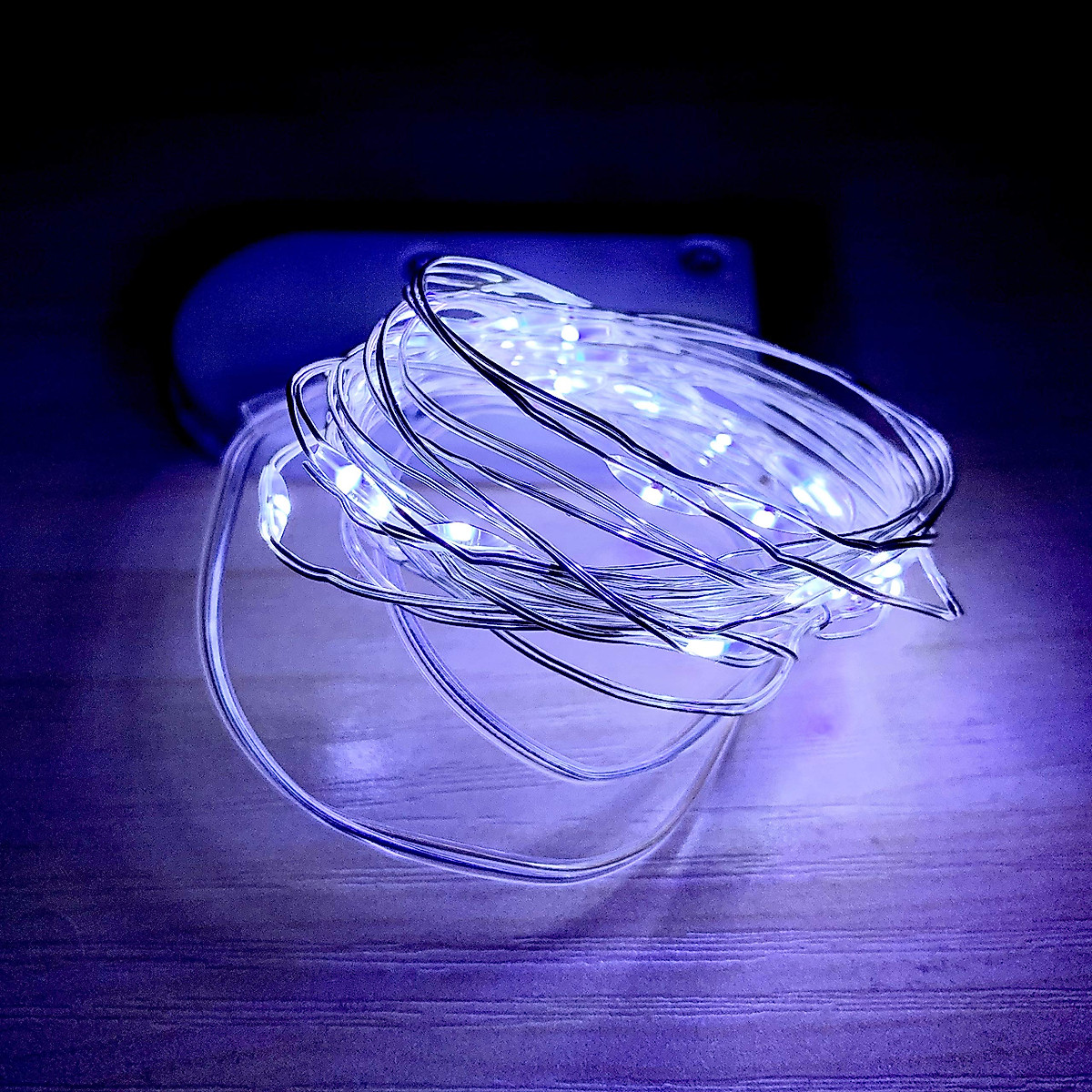 Cynzia 15 Pack Fairy String Lights, 30LED 9.8FT Battery Operated Starry Lights, Silver Wire Mini Firefly String Light for Wedding, DIY, Party, Christmas, Bedroom Decorations (Cool White)