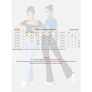 Sunzel Flare Leggings, Crossover Yoga Pants with Tummy Control, High Waisted and Wide Leg, No Front Seam Black Medium 30" Inseam