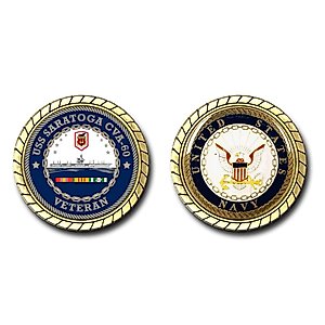 USS Saratoga CVA-60 Vietnam Service Challenge Coin - Officially Licensed