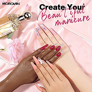 Morovan Acrylic Nail Kit for Beginners: with Everything Professional Gel Polish Kit with U V Lamp Acrylic Nail Set with Glitter Acrylic Powder Complete Starter Kit Acrylic Nail Supplies