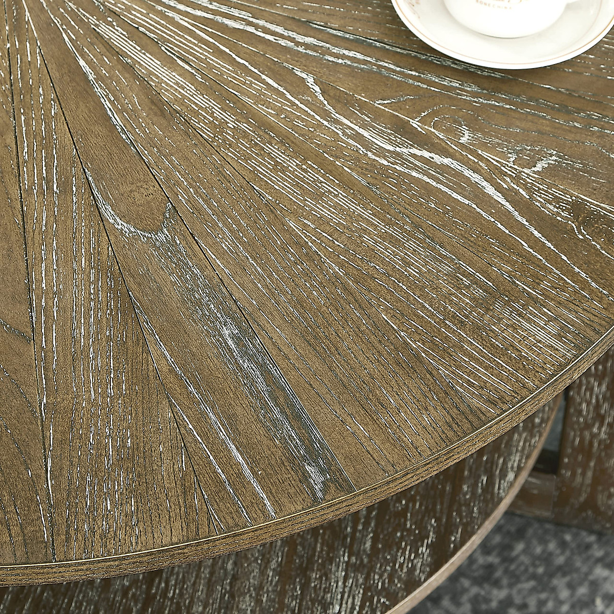 DS-HOMEPORT Wood Round Coffee Table for Living Room, 2 Tier Circle Rustic Coffee Table with Storage, Coffee Table for Apartment, Easy Assembly (Dark Brown,35" Dx35 Wx18 H)