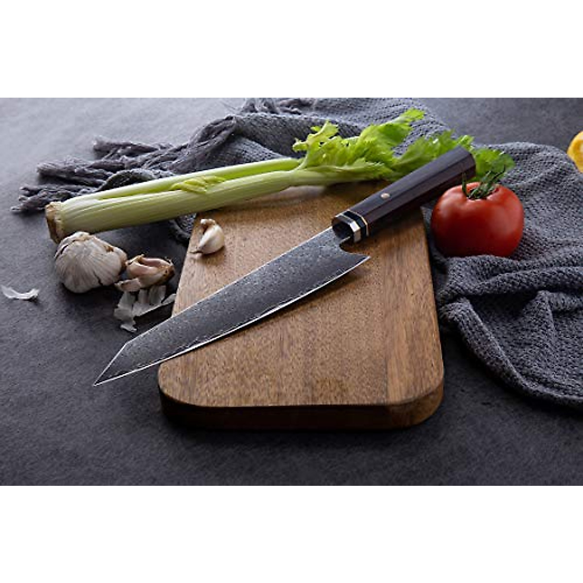 Kiritsuke Chef Knife,GRANDSHARP Kitchen Knife Damascus Pro Sharp VG10 High Carbon Stainless Steel 67-Layer Meat Sushi Fruit Cutting Cleaver Chef Knife[Gift Box]Ergonomic Wooden Handle-8 Inch