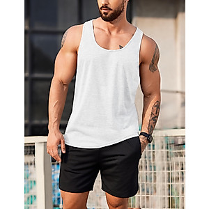 COOFANDY Men's 3-Pack Y-Back Gym Tank Tops Fitness Bodybuilding Tees