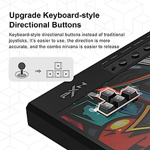 PXN X8 Arcade Fight Stick Joystick PC Street Fighter Keyboard Style Arcade Game Fighting Joystick USB Port Arcade Stick for PS3/ PS4/ Xbox One/Xbox Series X/S/Switch/Window PC (Black)