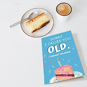 Chenive Hilarious Birthday Card for Men Women, Funny Birthday Card for Him Her, 40th 50th 60th Birthday Card, Sorry I Called You Old I Thought You Knew