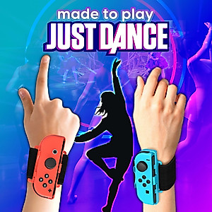 TalkWorks Wrist Band Straps Compatible with Nintendo Switch - Wrist Straps for Just Dance 2023, 2022, 2021, 2020, 2019, 2018, 2015 - Joy-Con Accessories, Adjustable Right/Left Controller